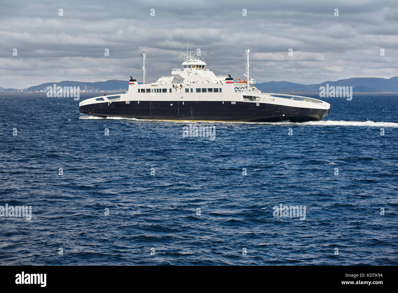 Norwegian cruise on a fjord. Atlantic ocean. Travel background ...