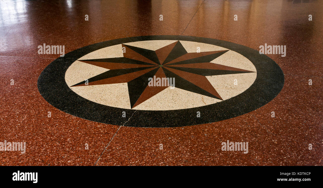 Compass picture on the granite floor,Armenia Stock Photo - Alamy