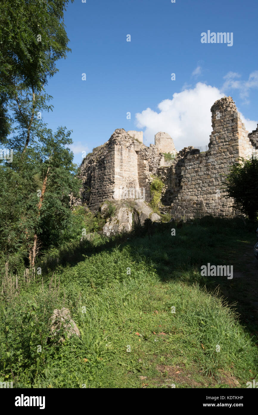 Crozant, Creuse valley, France - ruins of Chateau de Crozant Stock ...