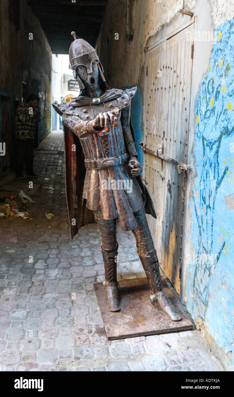 Essaouira, Morocco - January 01, 2017: Iron manon of medieval knight ...