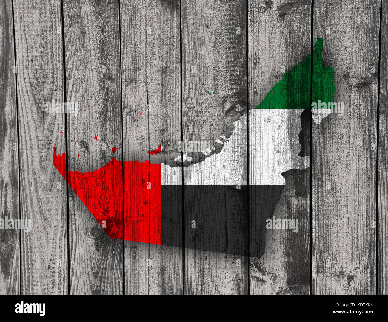 Map of the united arab emirates on weathered wood hi-res stock ...