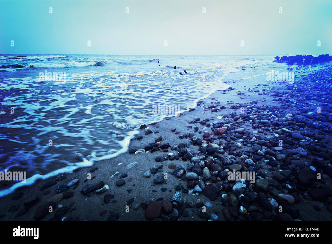 Beach storming sea waves in hi-res stock photography and images - Alamy