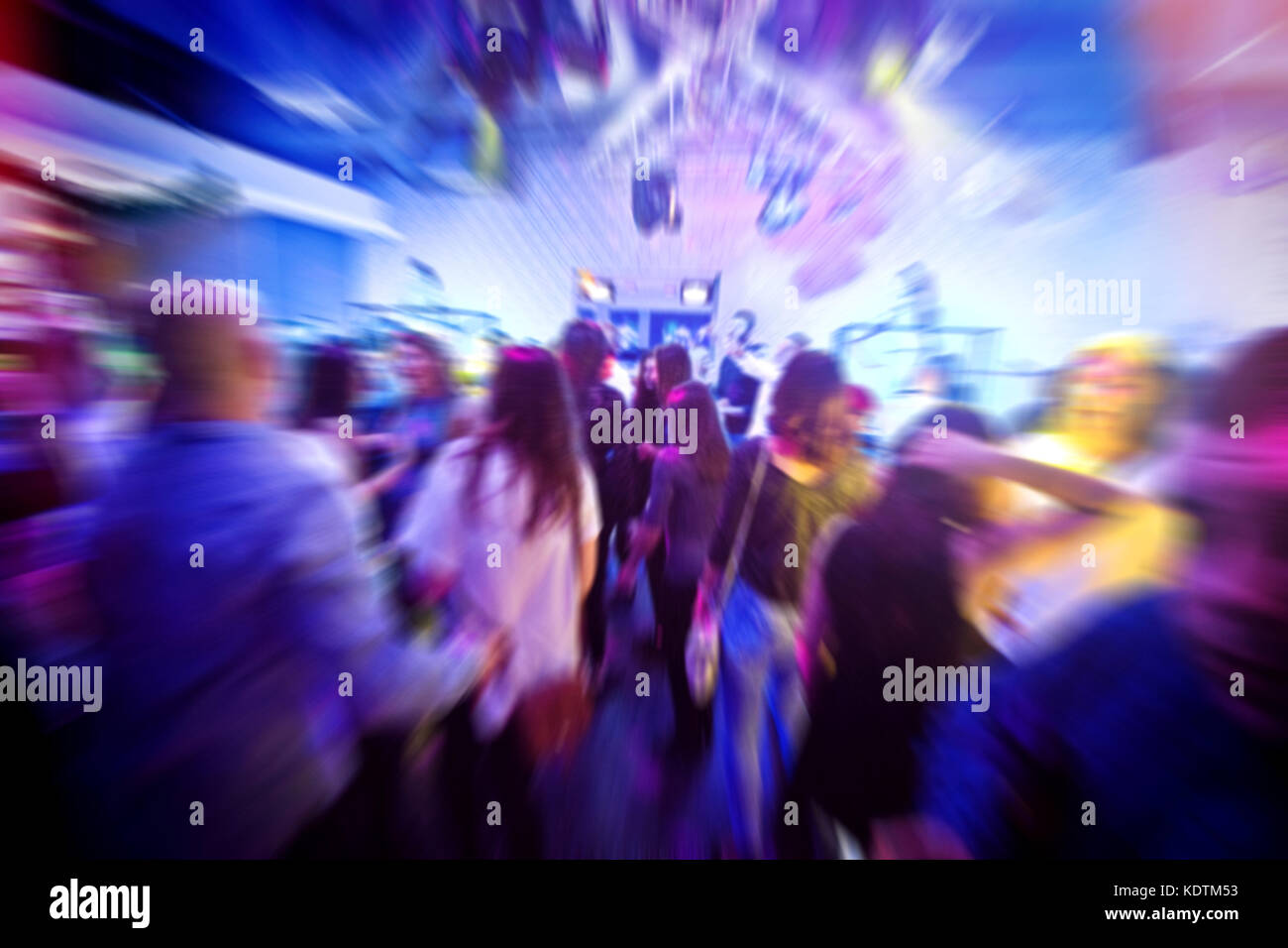 Crowd of people on the club party. Motion blurred picture Stock Photo ...