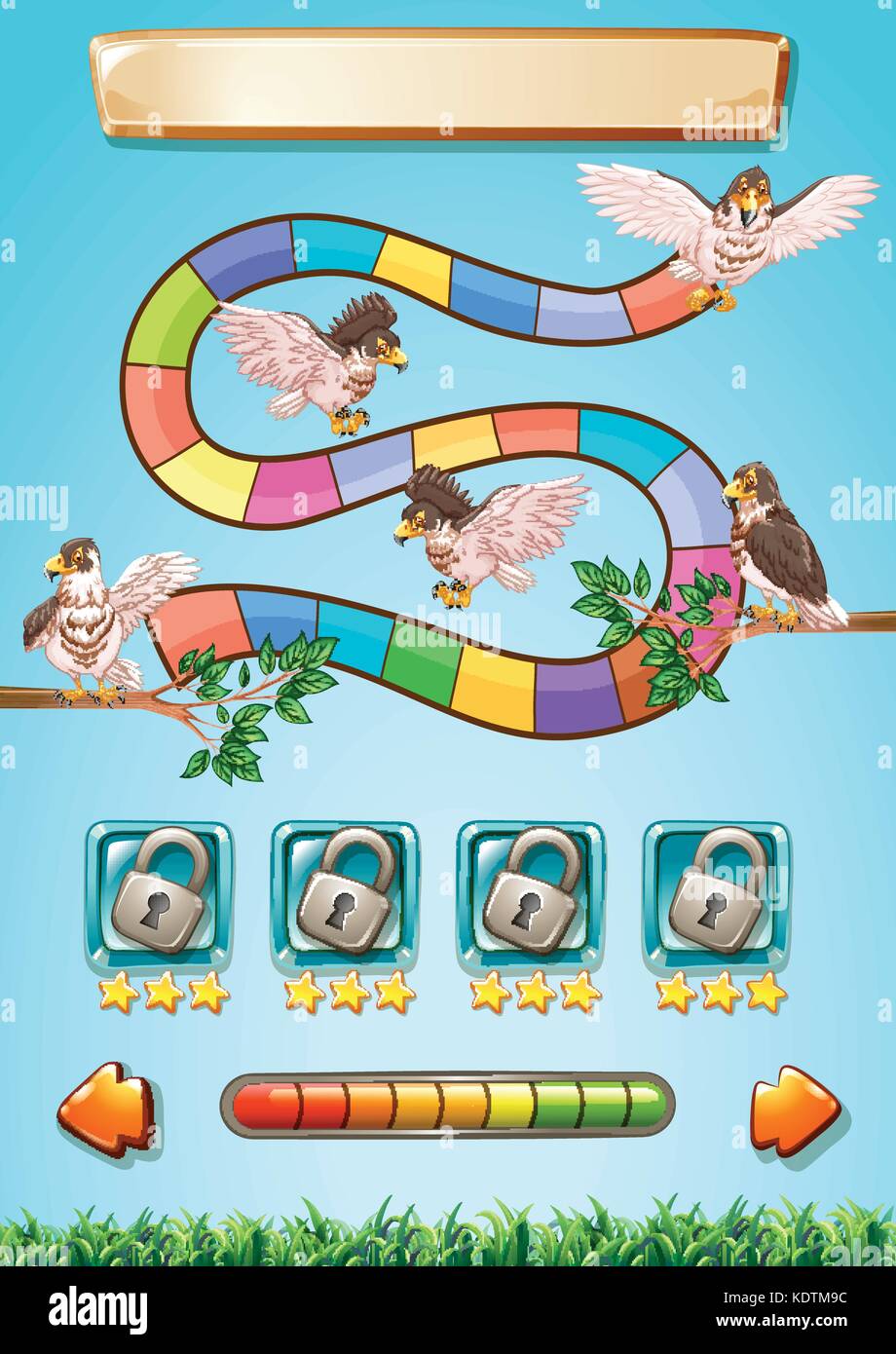 Game template with eagles flying in background illustration Stock ...