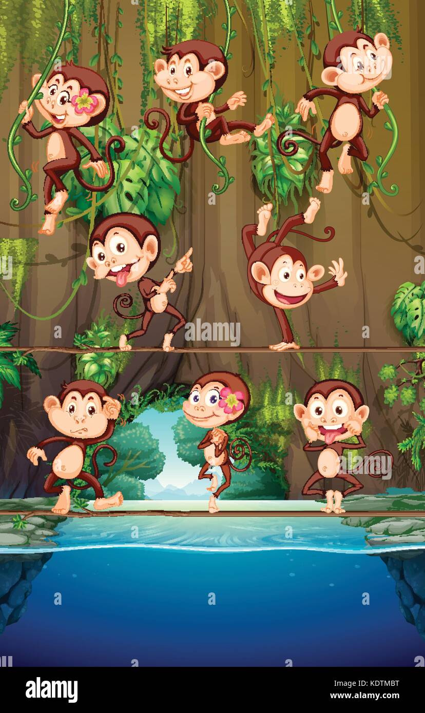 Apes climbing Stock Vector Images - Alamy