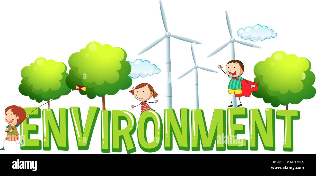 Font design for word environment illustration Stock Vector Image & Art ...