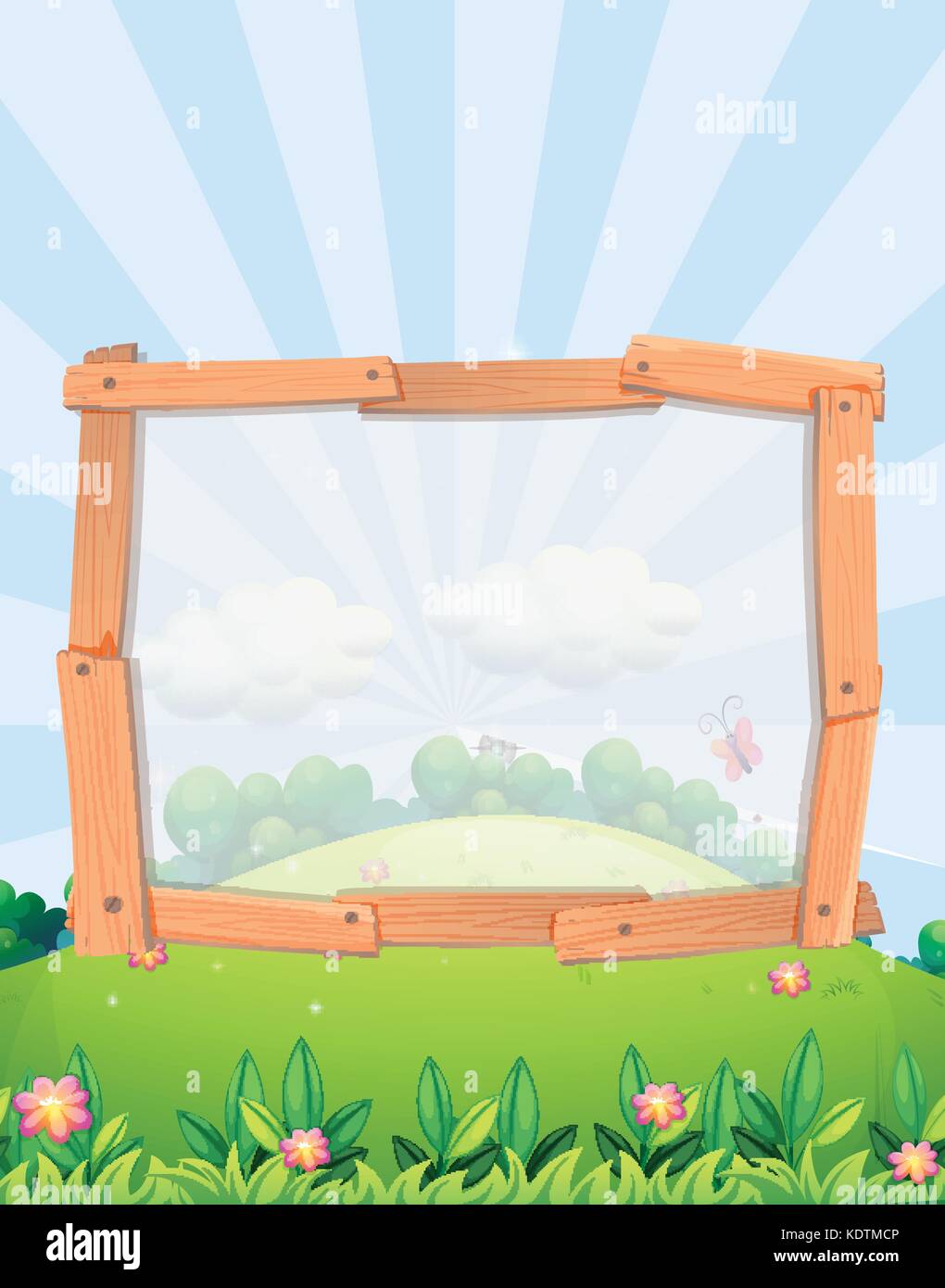 Frame design with park background illustration Stock Vector Image & Art ...