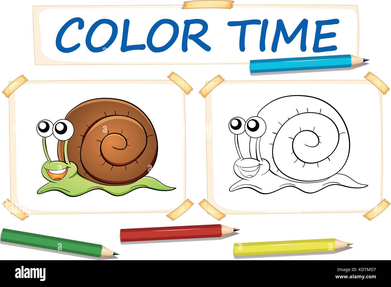 Coloring template with cute snail illustration Stock Vector Image & Art ...