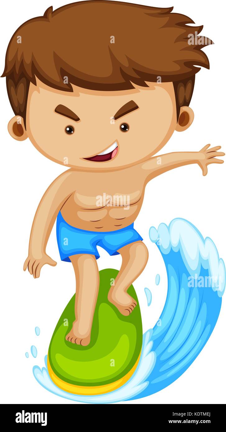 Man surfing on surfboard illustration Stock Vector Image & Art - Alamy