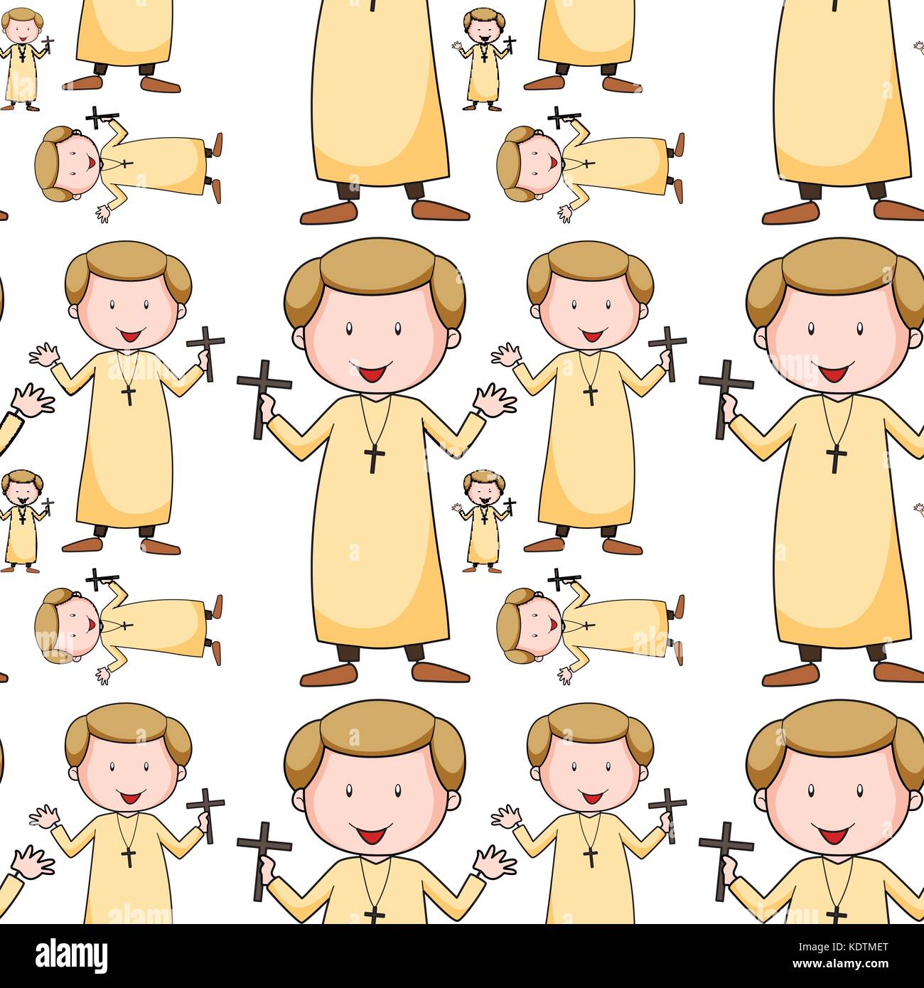 Seamless background with christain priest illustration Stock Vector ...