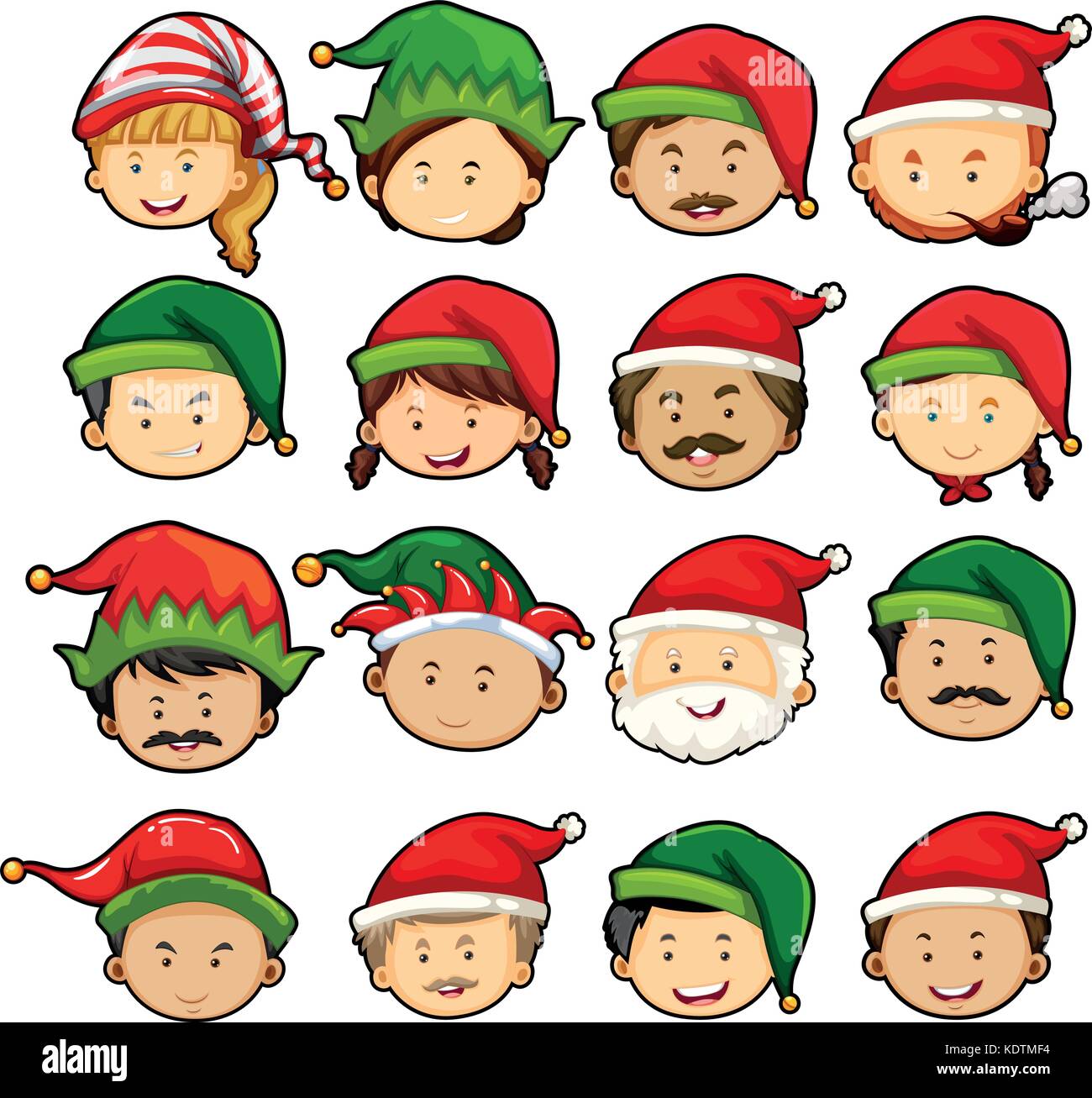Christmas elf in face Stock Vector Images - Alamy