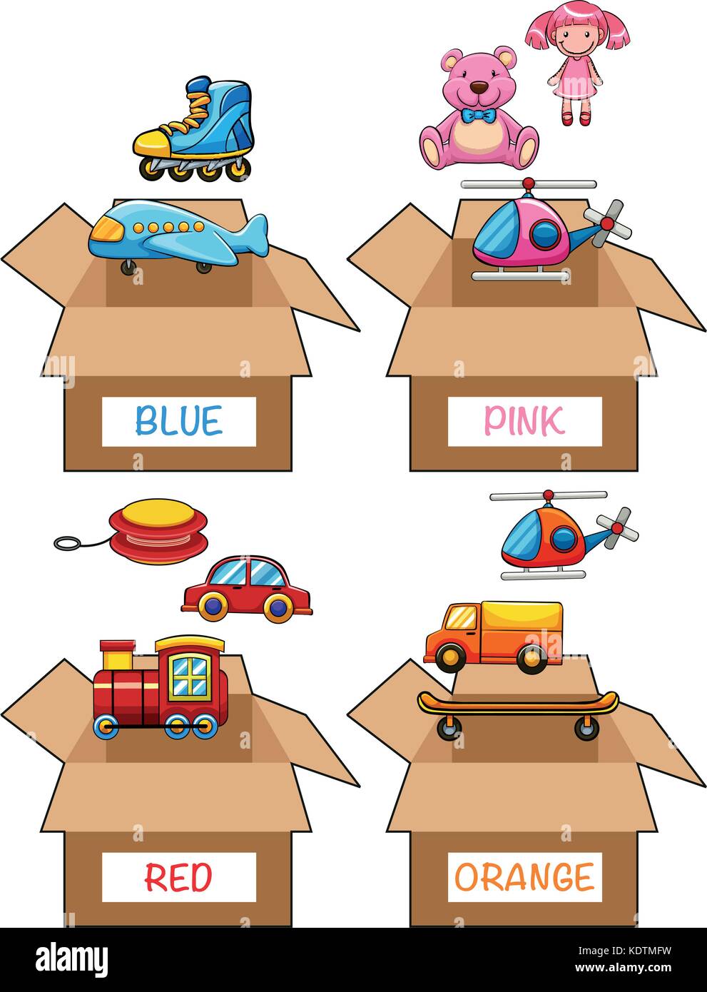 Different items in various colors illustration Stock Vector Image & Art ...