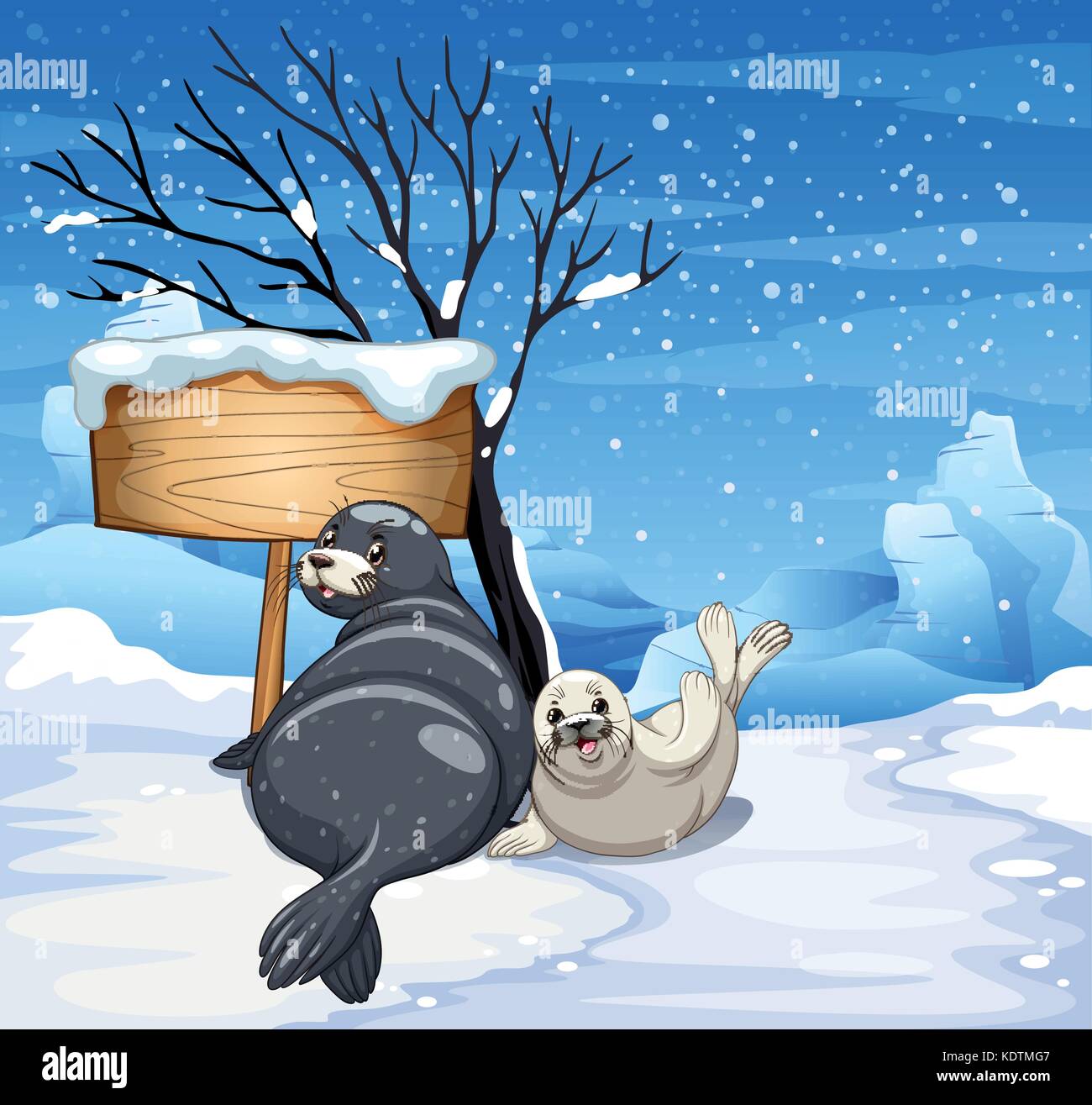 Snow ice on field Stock Vector Images - Alamy