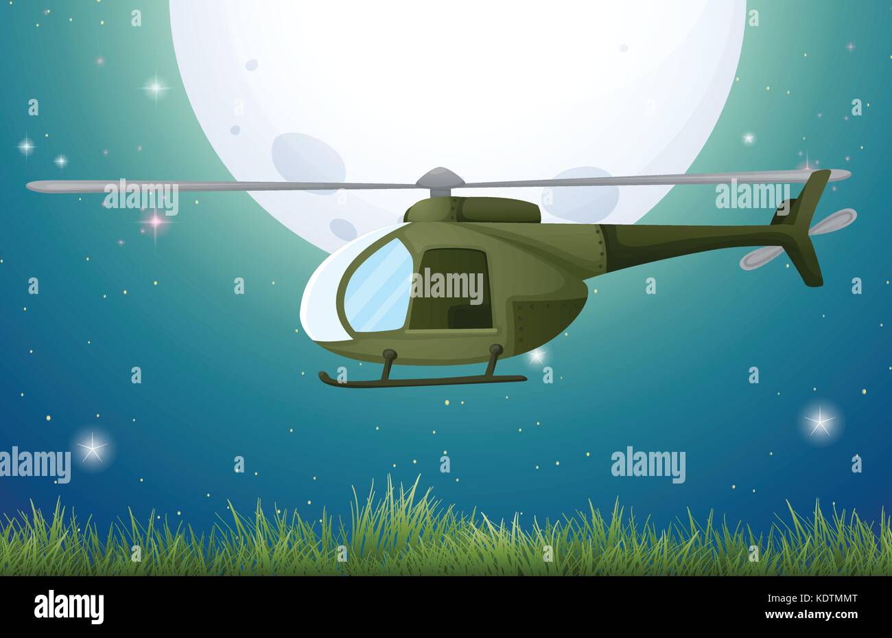Helicopter flying over the field illustration Stock Vector Image & Art ...
