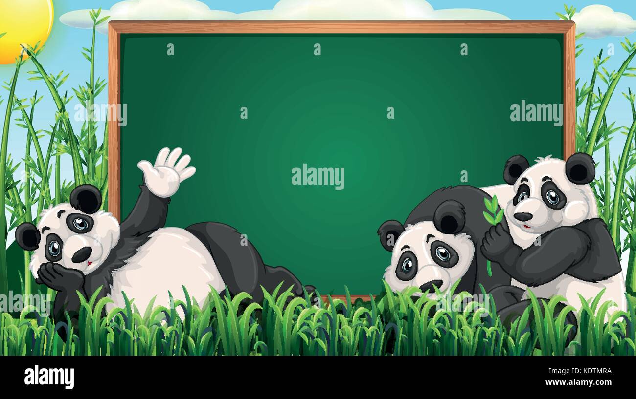 Border design panda illustration hi-res stock photography and images ...