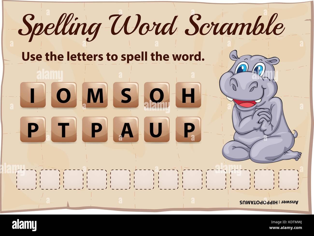 Hippopotamus word hi-res stock photography and images - Alamy