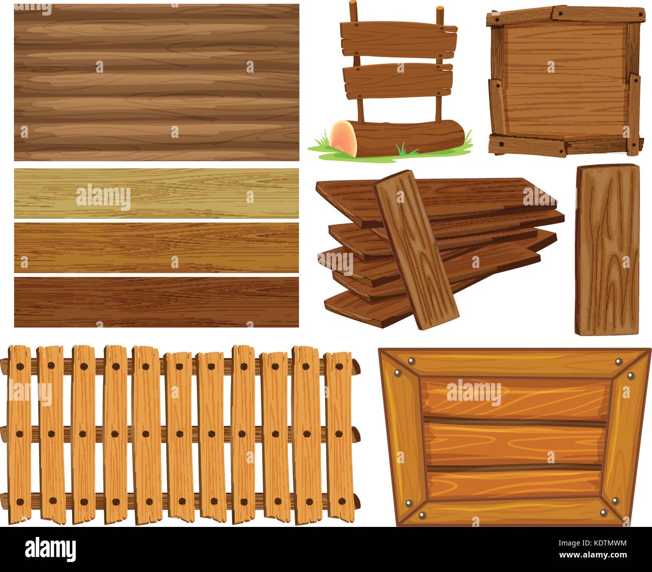 Collection of wooden boards Stock Vector Images - Alamy