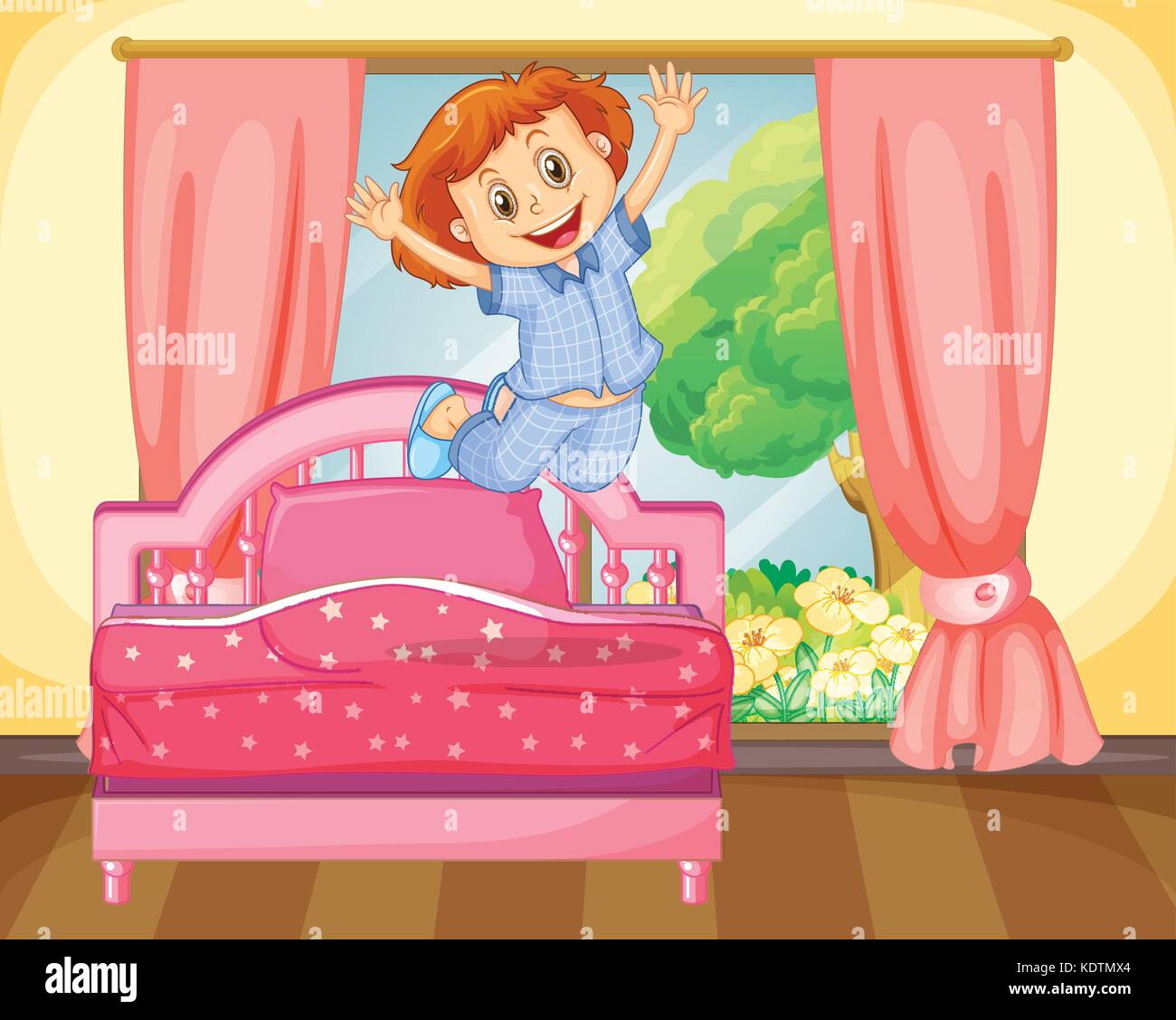 Little Girl Jumping On The Bed Illustration Stock Vector Image Art little-girl-jumping-on-the-bed-illustration-stock-vector-image-art