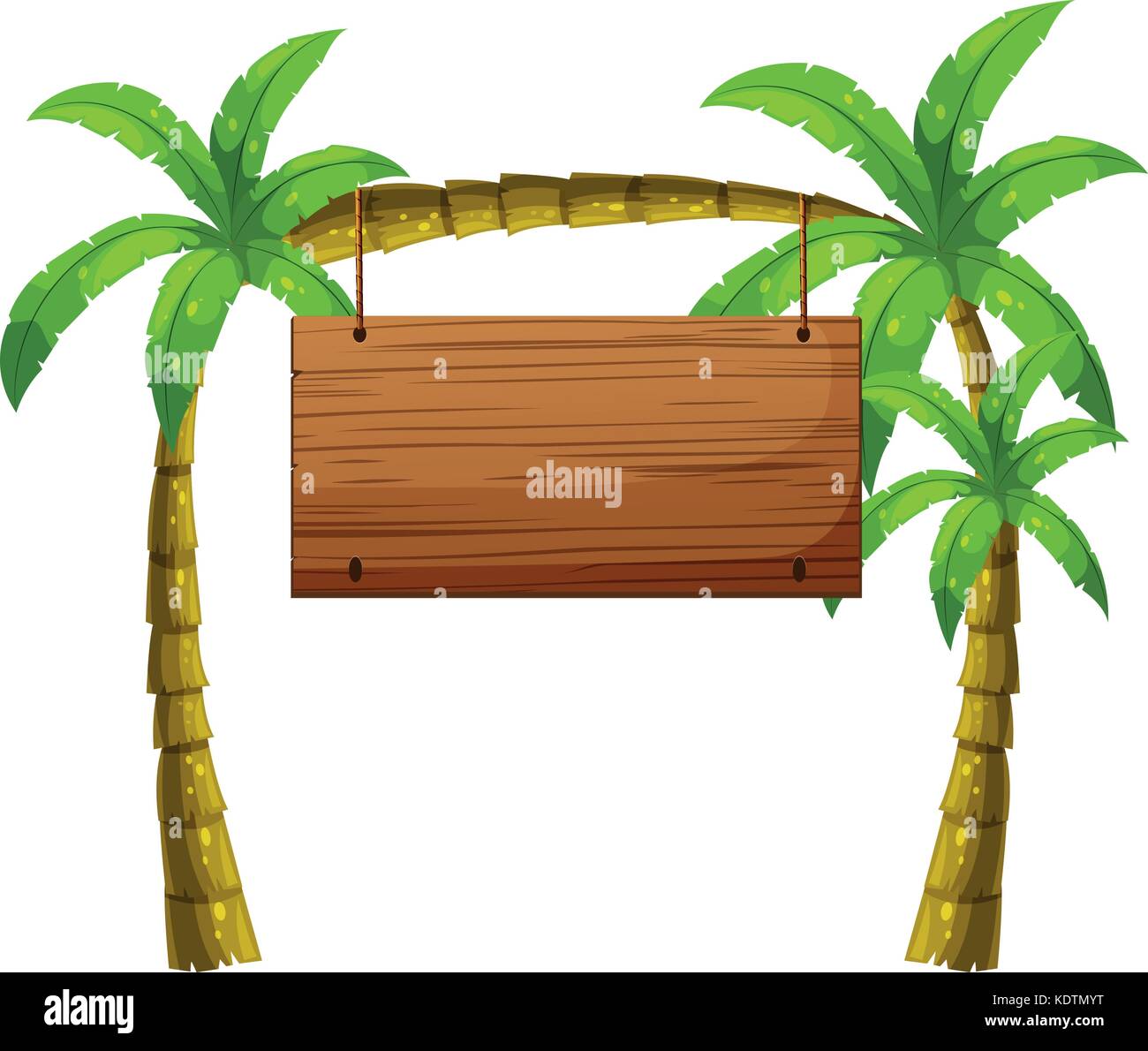 Wooden sign on coconut trees illustration Stock Vector Image & Art - Alamy
