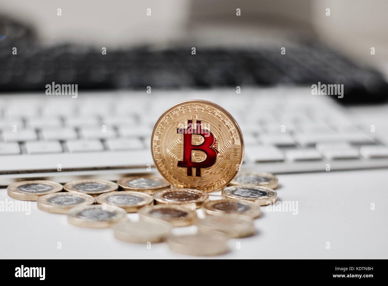 Digital currency physical metal bitcoin coin. Cryptocurrency coins ...