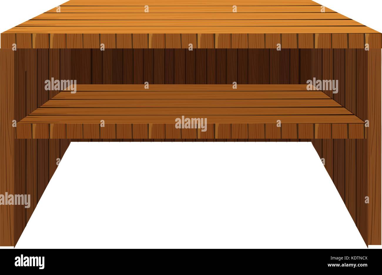 Wooden shelf on white background illustration Stock Vector Image & Art ...