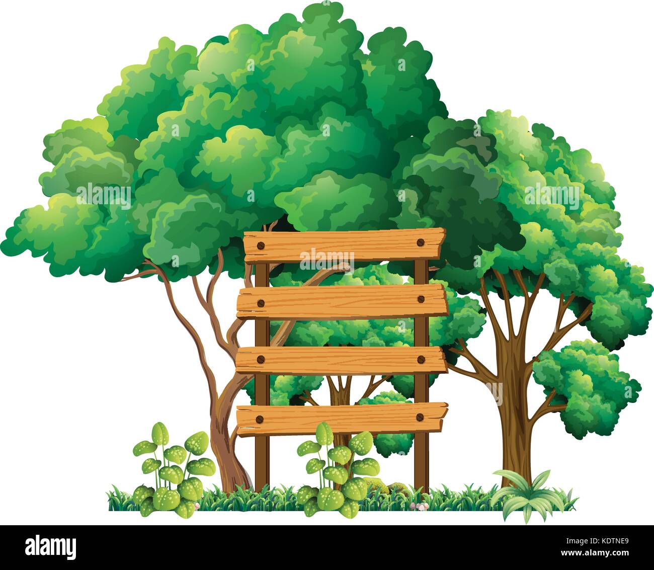 Wooden sign in the garden illustration Stock Vector Image & Art - Alamy