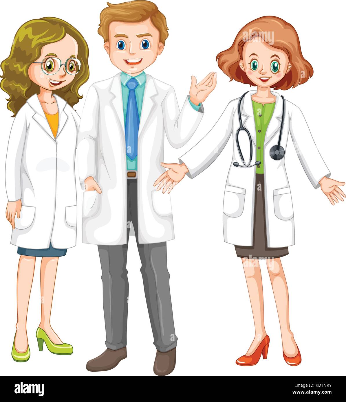 Three doctors standing together illustration Stock Vector Image & Art ...