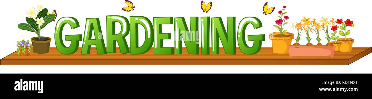 Font design for word gardening illustration Stock Vector Image & Art ...