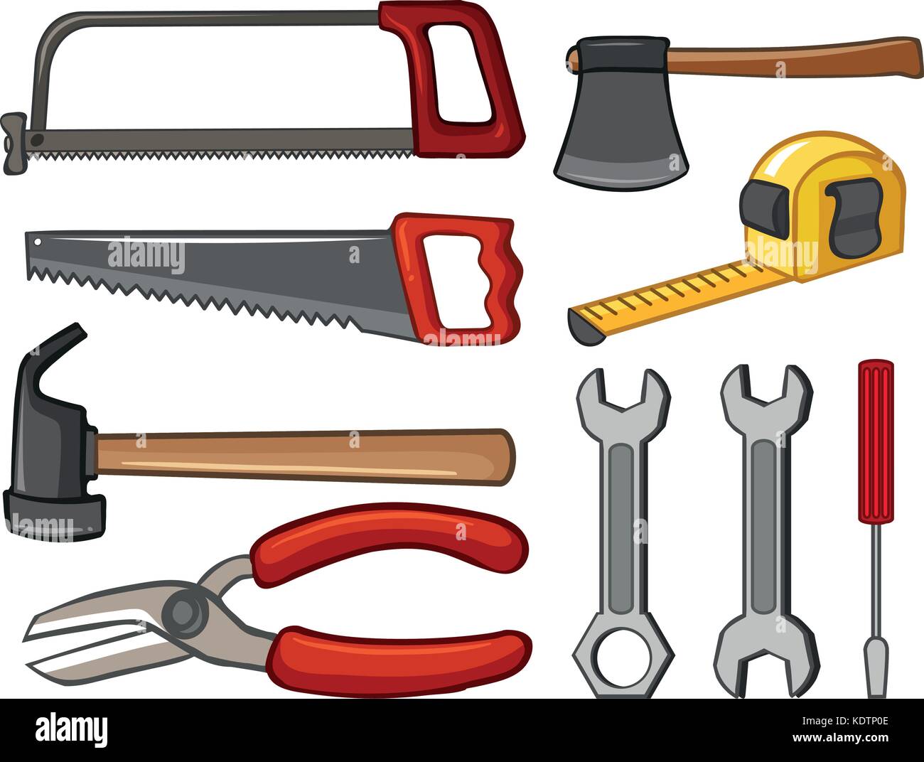 Different types of handtools illustration Stock Vector Image & Art - Alamy