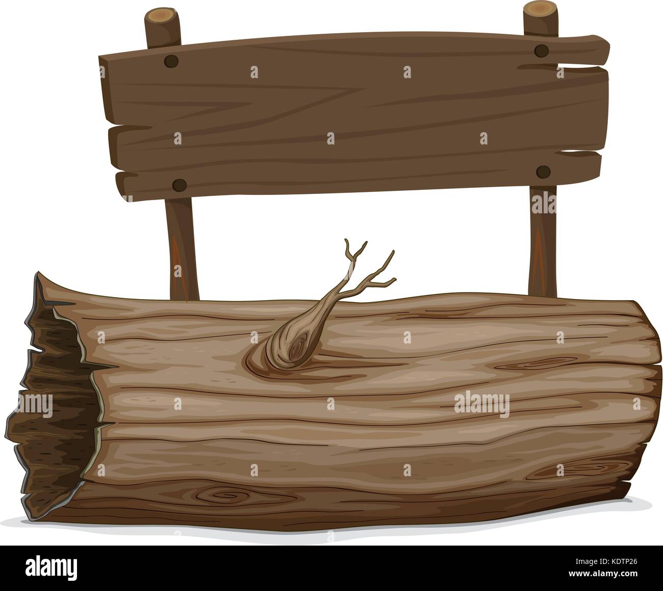 Wooden log and sign illustration Stock Vector Image & Art - Alamy
