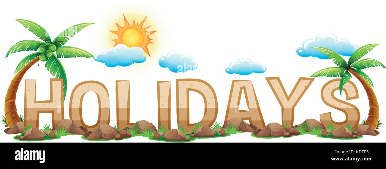 Font design with word holidays illustration Stock Vector Image & Art ...