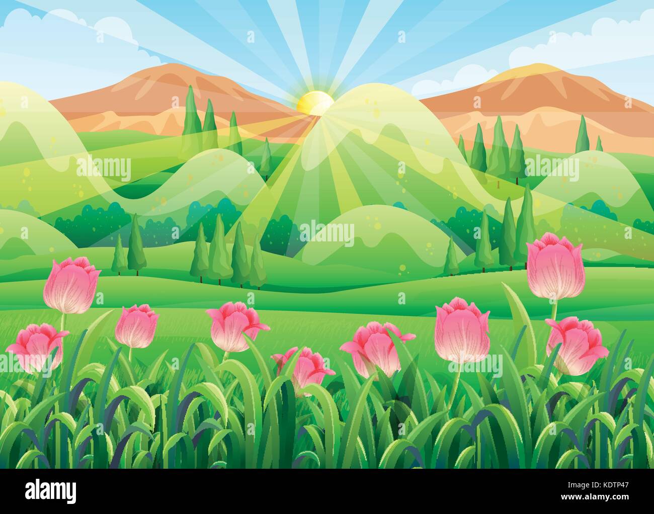 Botanic garden scenery Stock Vector Images - Alamy