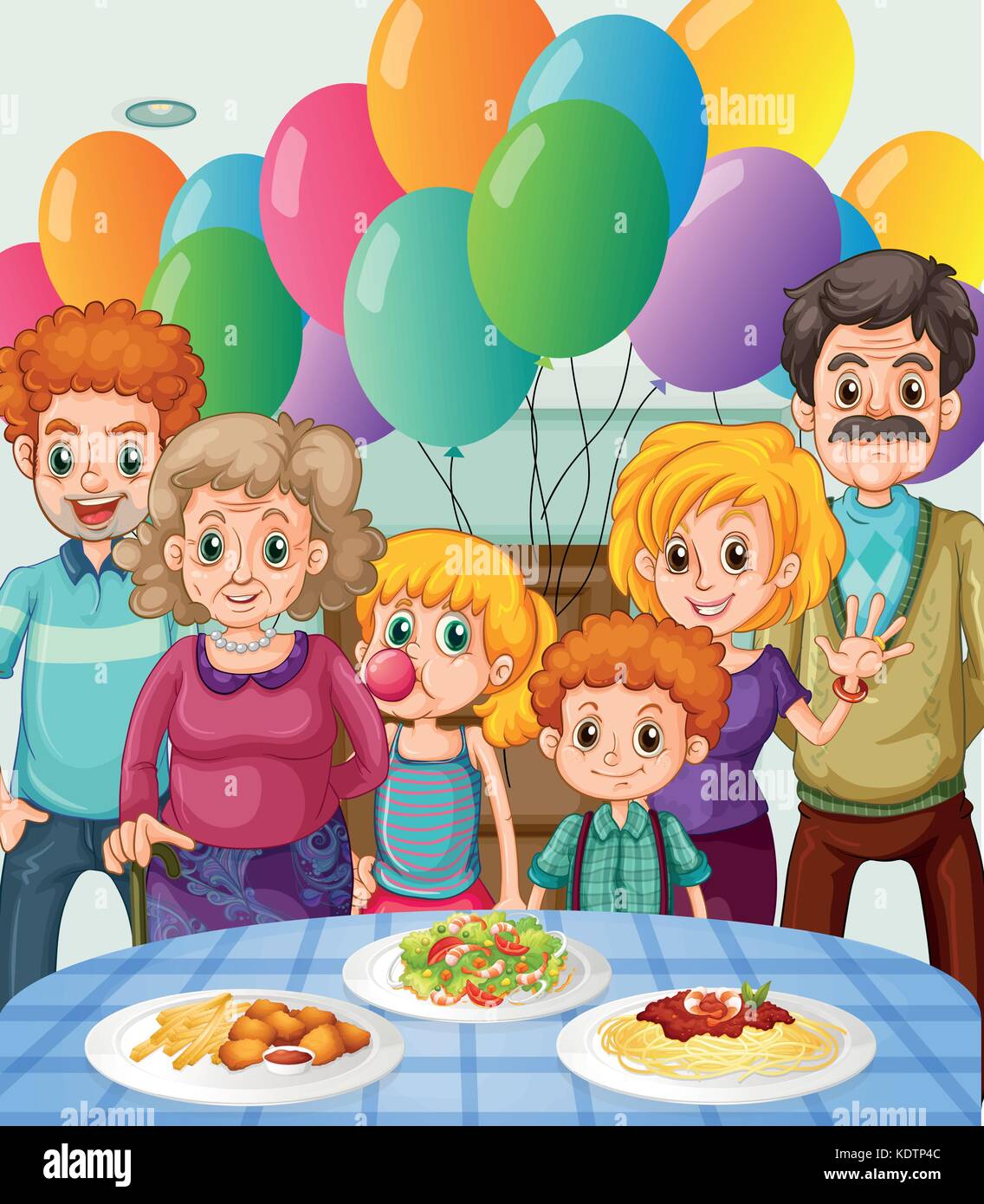 Family having party at home illustration Stock Vector Image & Art - Alamy