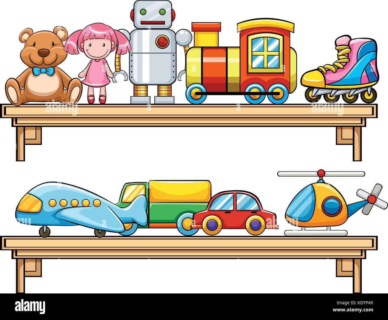 Many toys on the shelves illustration Stock Vector Image & Art - Alamy