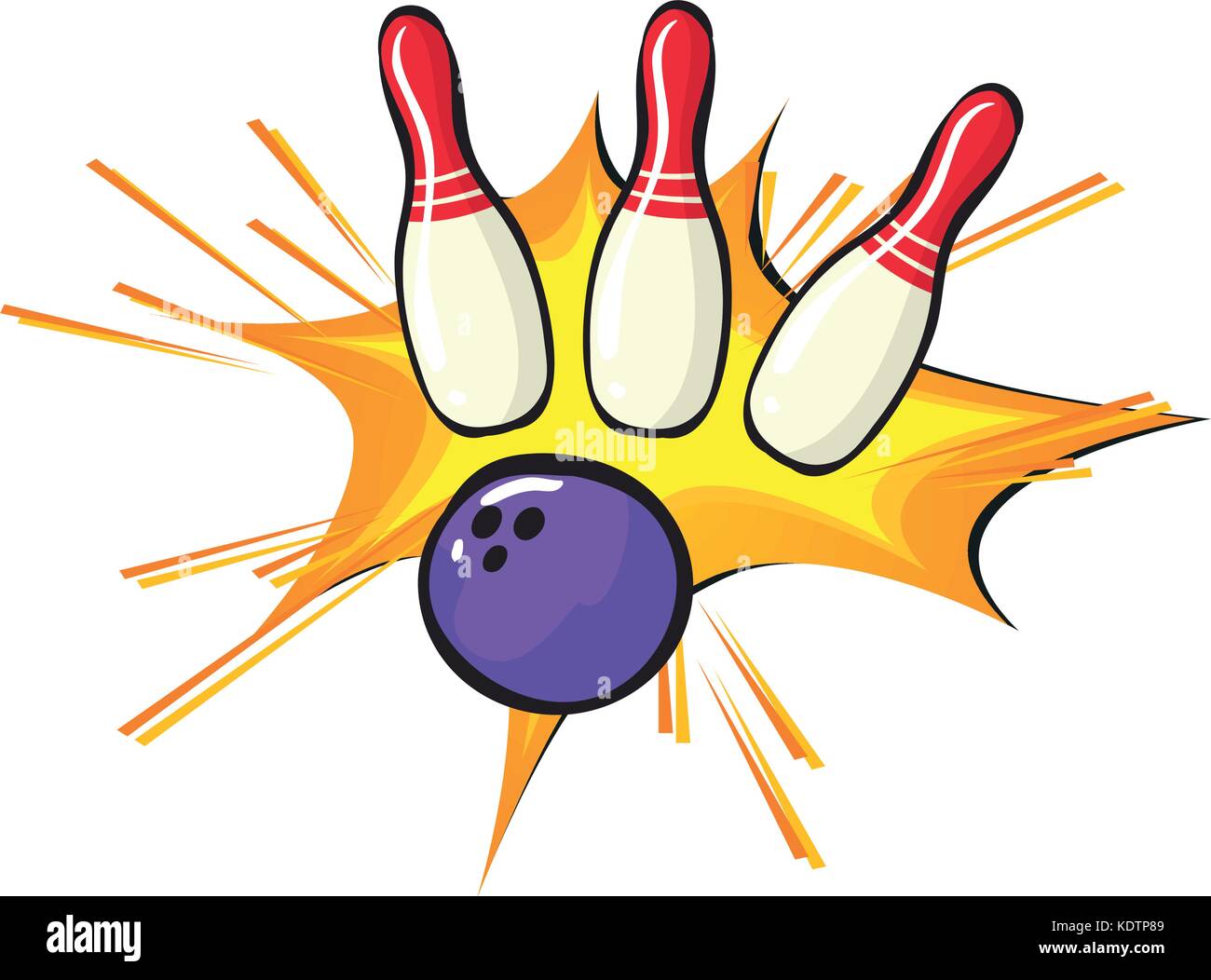 Bowling pins and ball on white background illustration Stock Vector ...