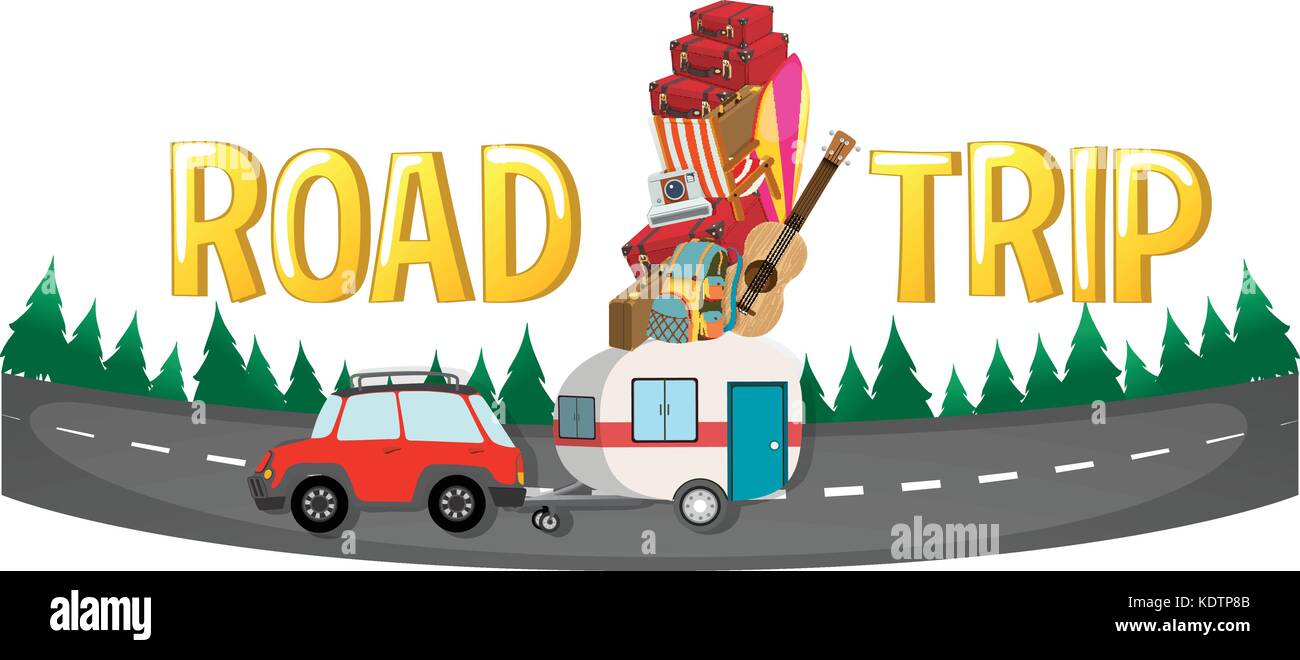 Font design for word road trip illustration Stock Vector Image & Art ...