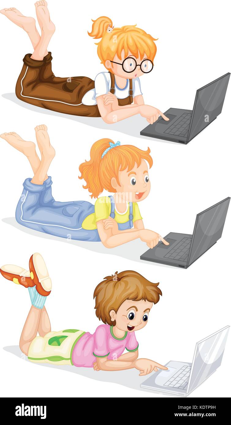 Drawing computer boy character vector hi-res stock photography and ...