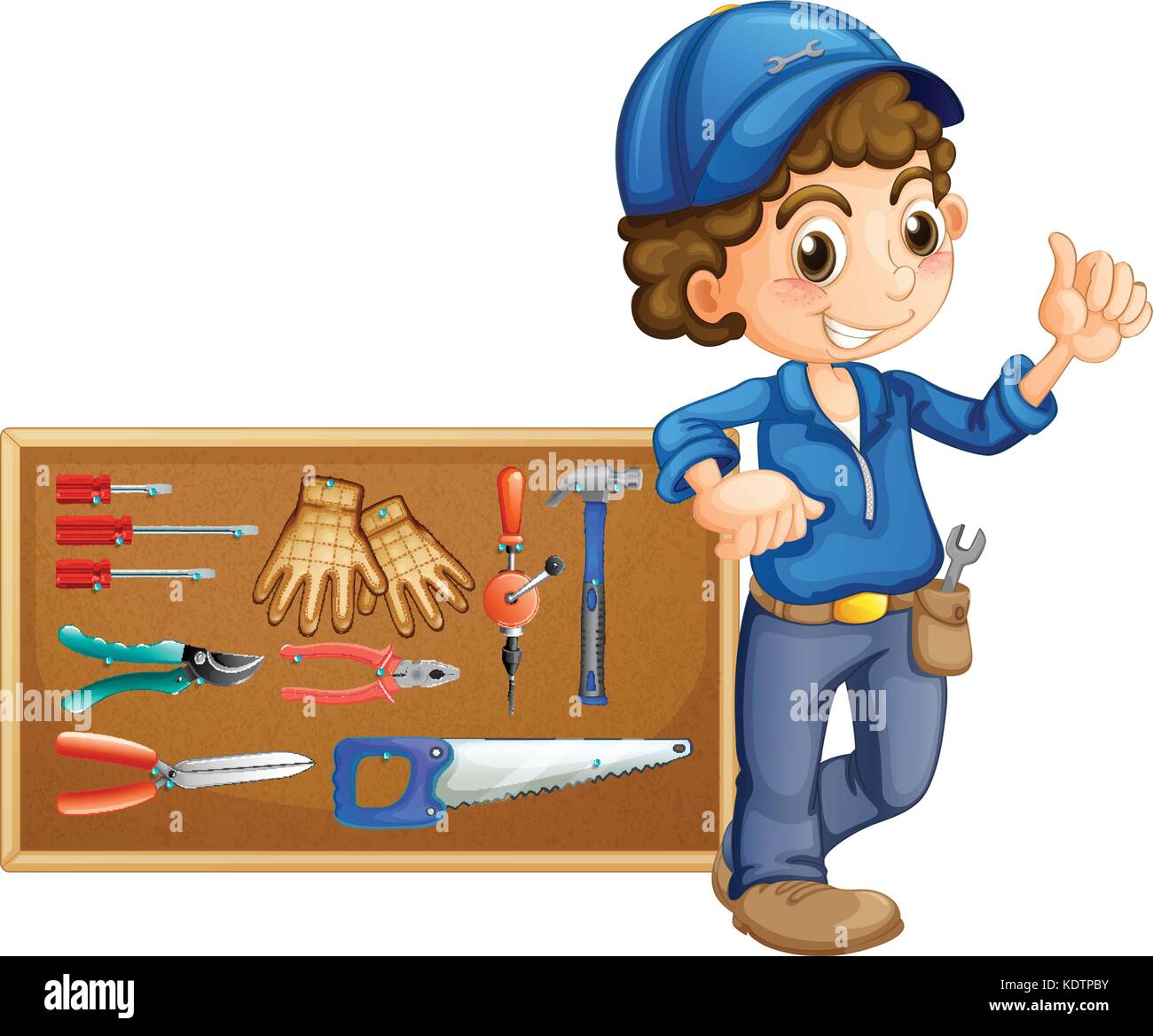 Illustration repairman mechanic tradesman hi-res stock photography and ...