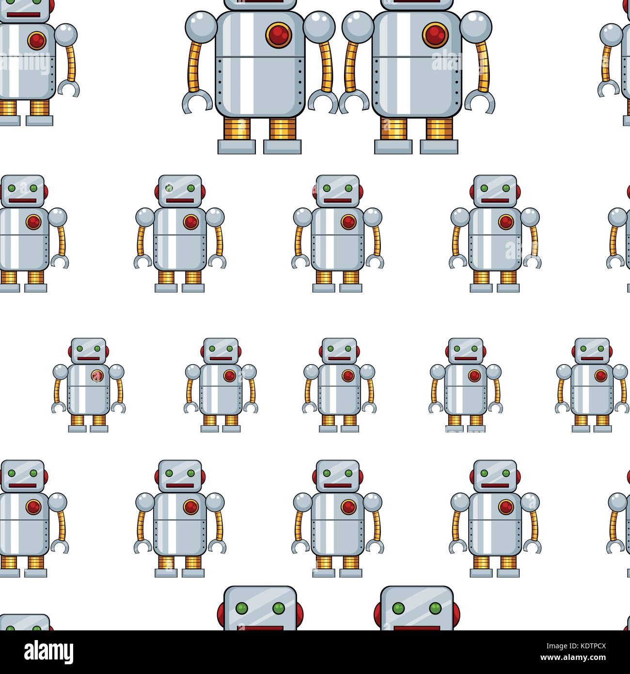 Seamless background with toy robot illustration Stock Vector Image ...