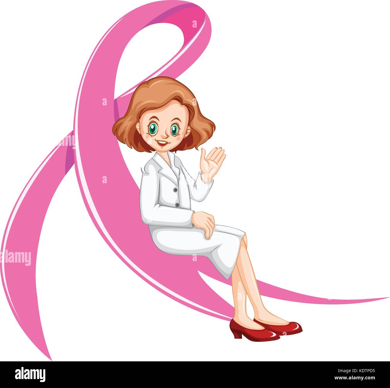 Female doctor and pink ribbon illustration Stock Vector Image & Art - Alamy