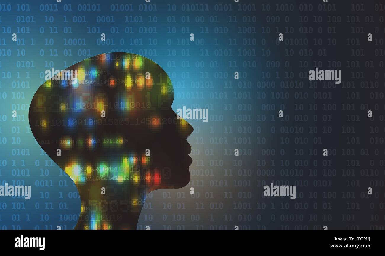 Abstract Artificial intelligence. Technology web background. Virtual ...