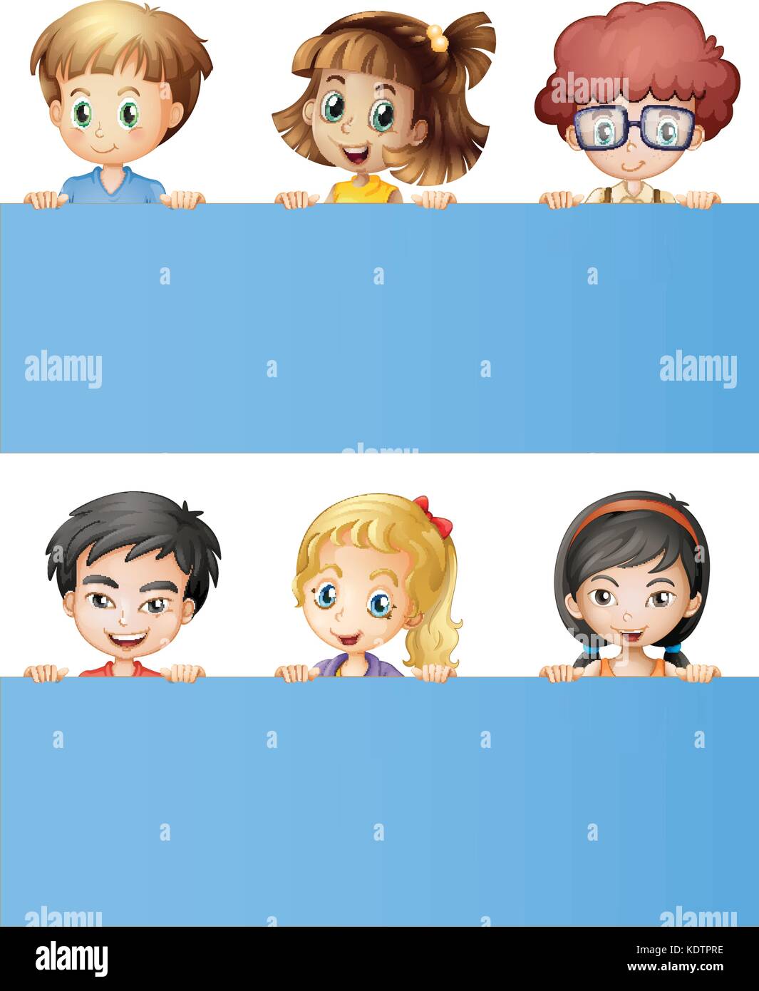 Paper templates with happy kids illustration Stock Vector Image & Art ...