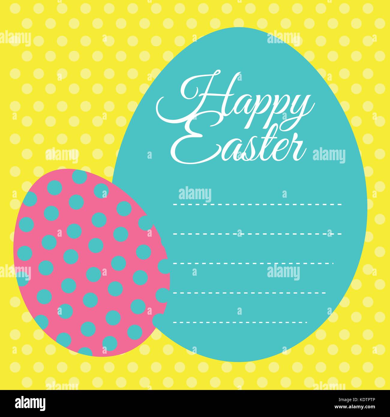 Happy Easter card with yellow background illustration Stock Vector ...