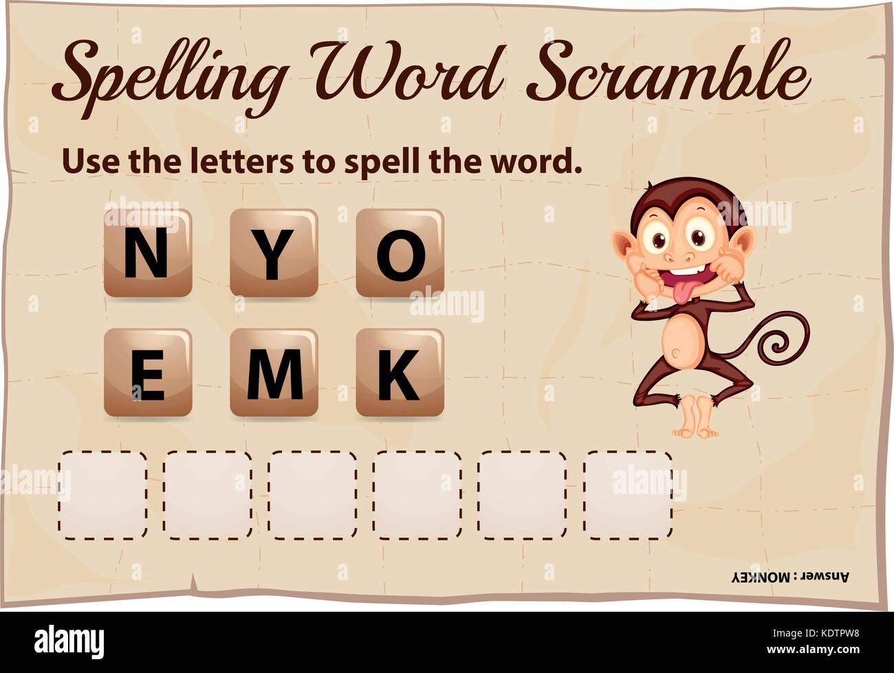 Monkey word game hi-res stock photography and images - Alamy