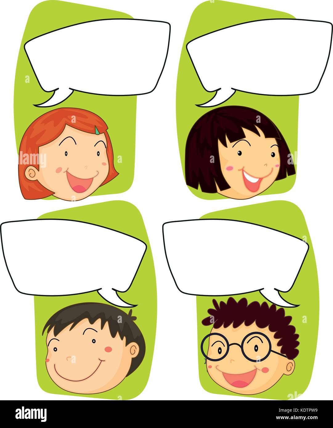 Kids and communication signs illustration Stock Vector Image & Art - Alamy