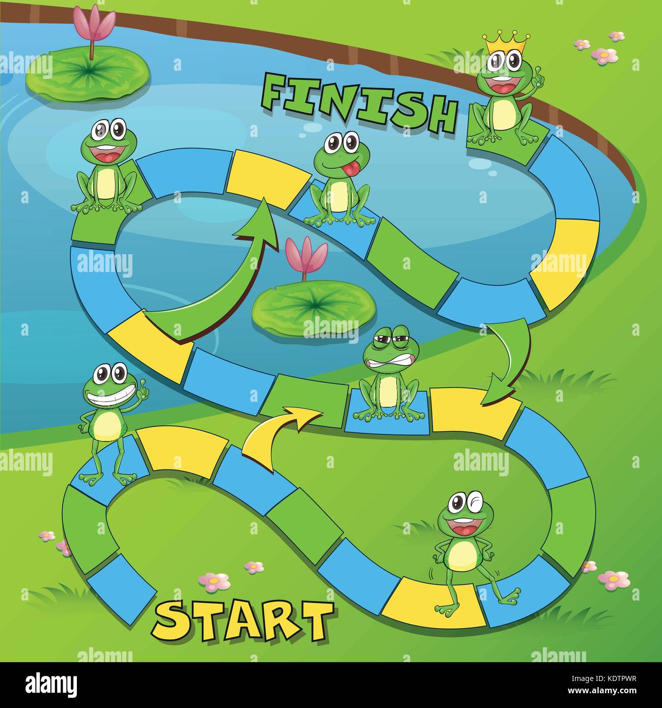 Game template with frogs in the pond illustration Stock Vector Image ...