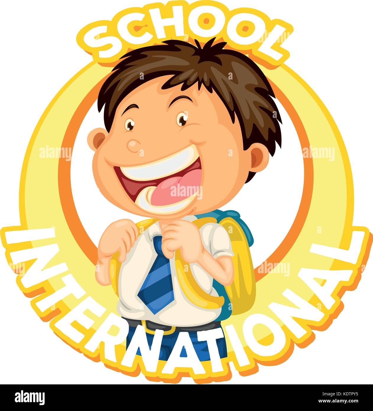 Boy student on school logo design illustration Stock Vector Image & Art ...