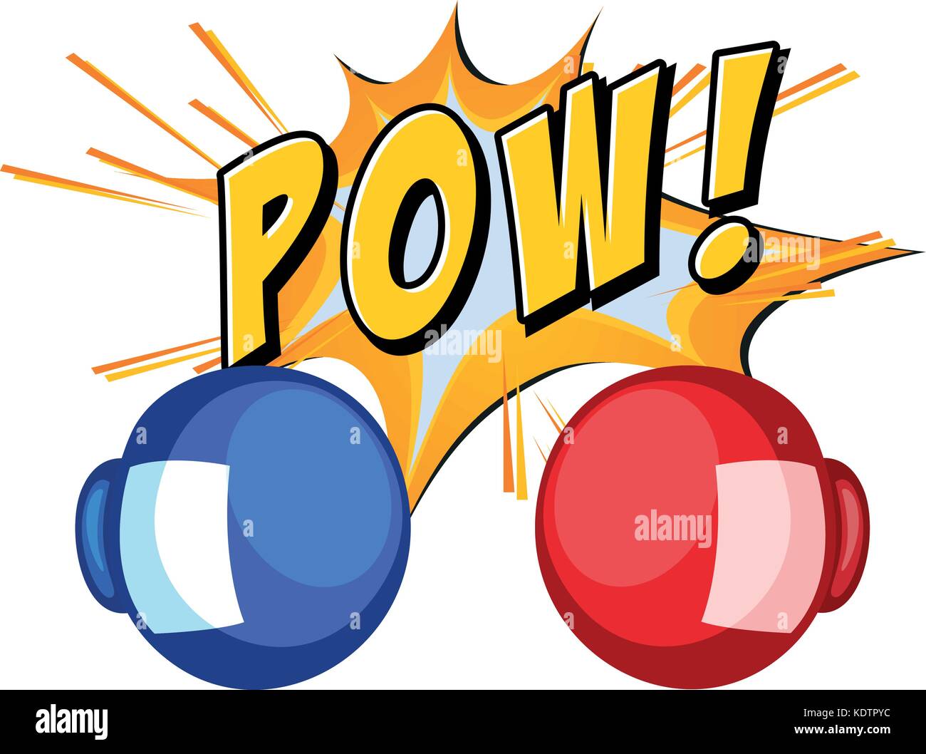Expression word pow with boxing gloves illustration Stock Vector Image ...