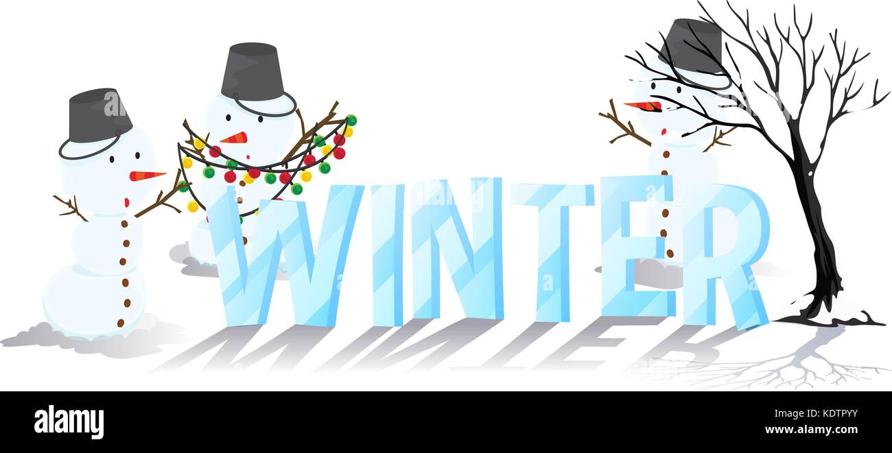 Font design for word winter illustration Stock Vector Image & Art - Alamy