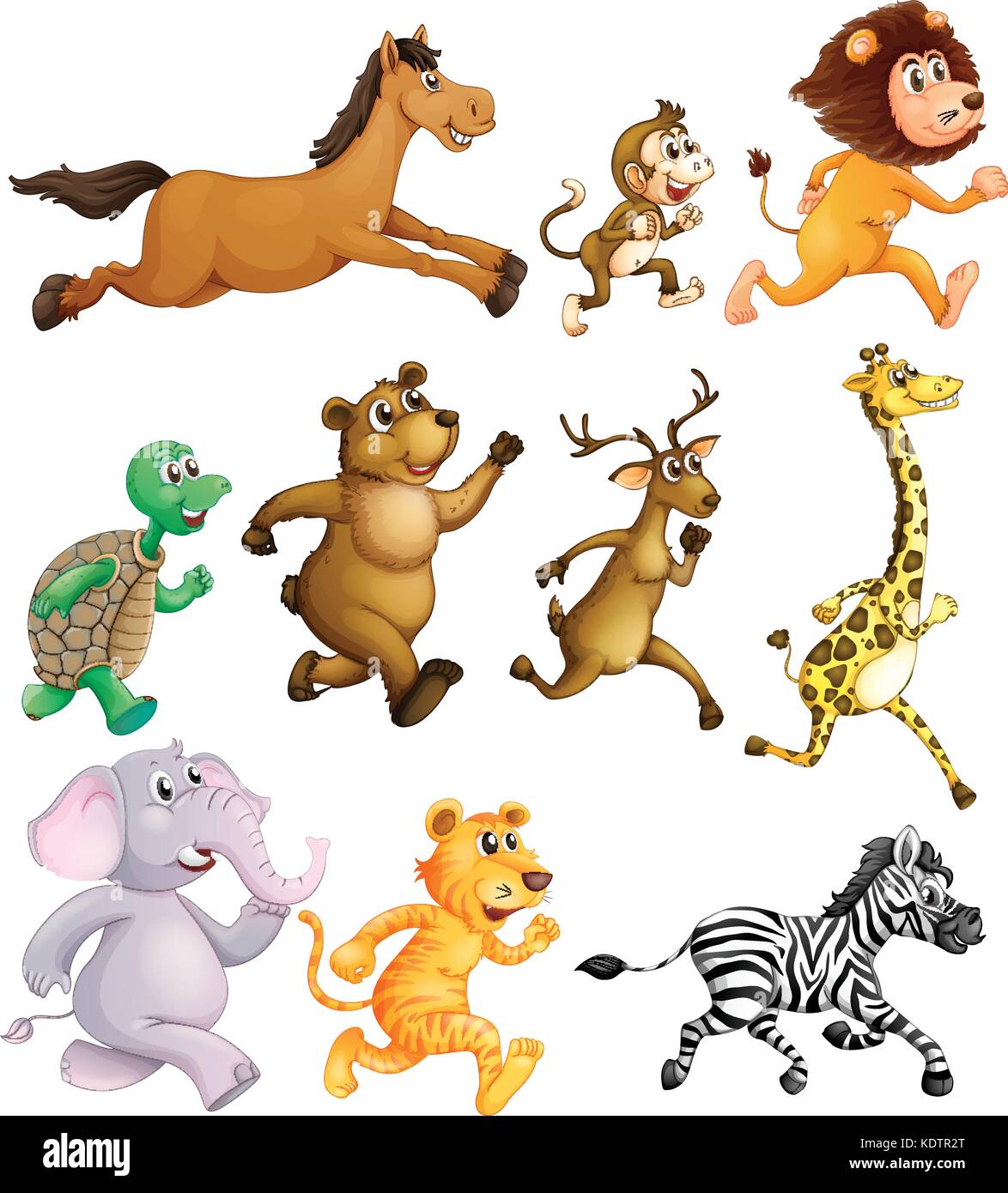Different types of animal running illustration Stock Vector Image & Art ...
